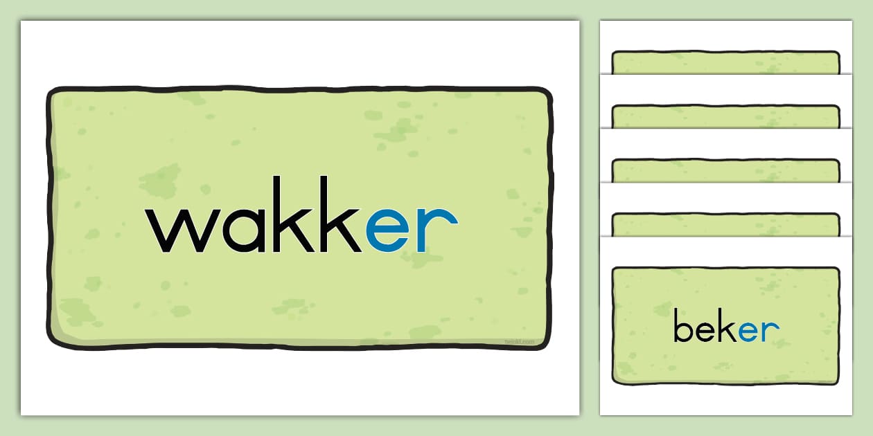 Graad 3 Klanke -er en -el Woordmuurkaarte - Twinkl