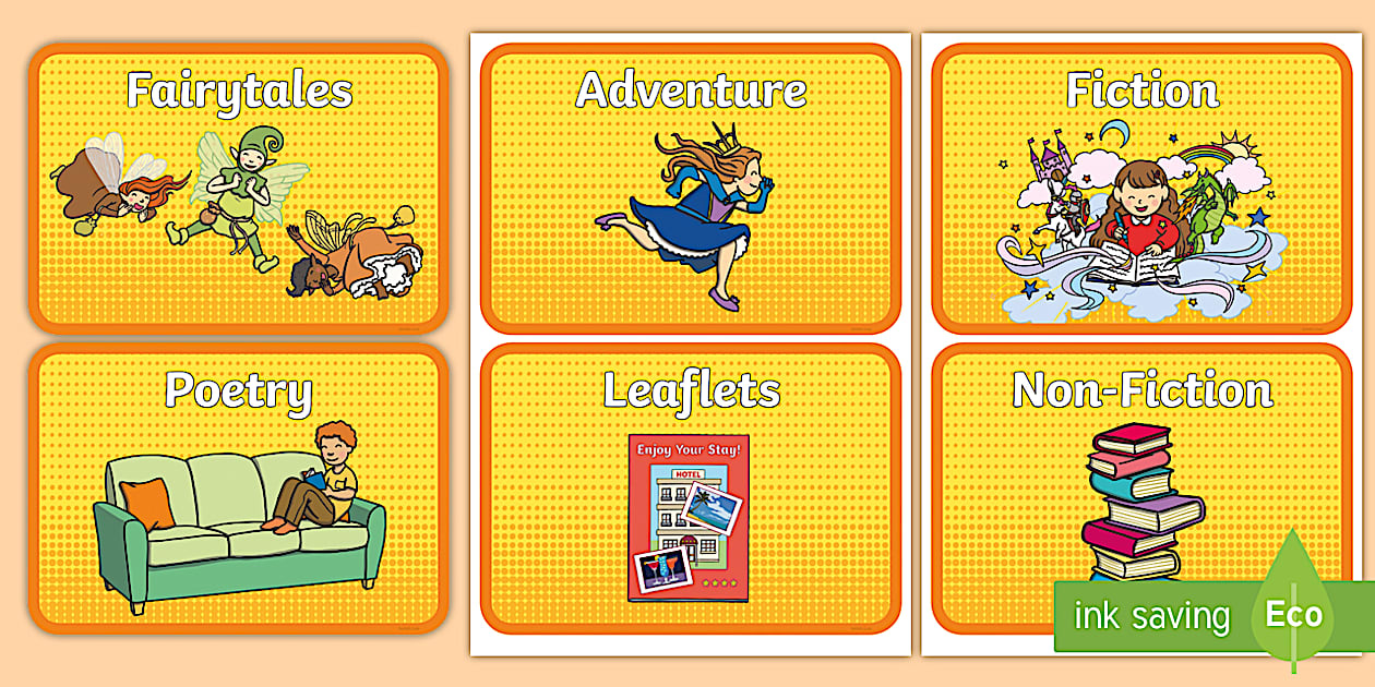 Book Genre Labels for the Classroom Library - KS1 Resources