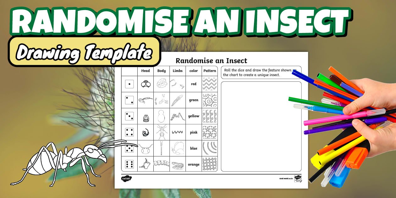 * NEW * Randomise an Insect Drawing Template