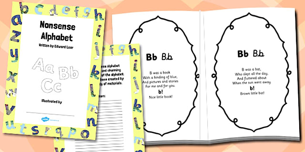 Black and White Nonsense Alphabet letter template - Twinkl