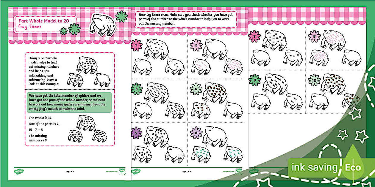 Part-Whole Model to 20 - Frog Theme (Ages 5 - 7)