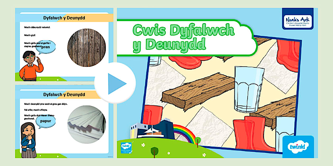 FREE! - Noah's Ark Gwyddoniaeth CC1/2: Cwis Dyfalwch y Deunydd