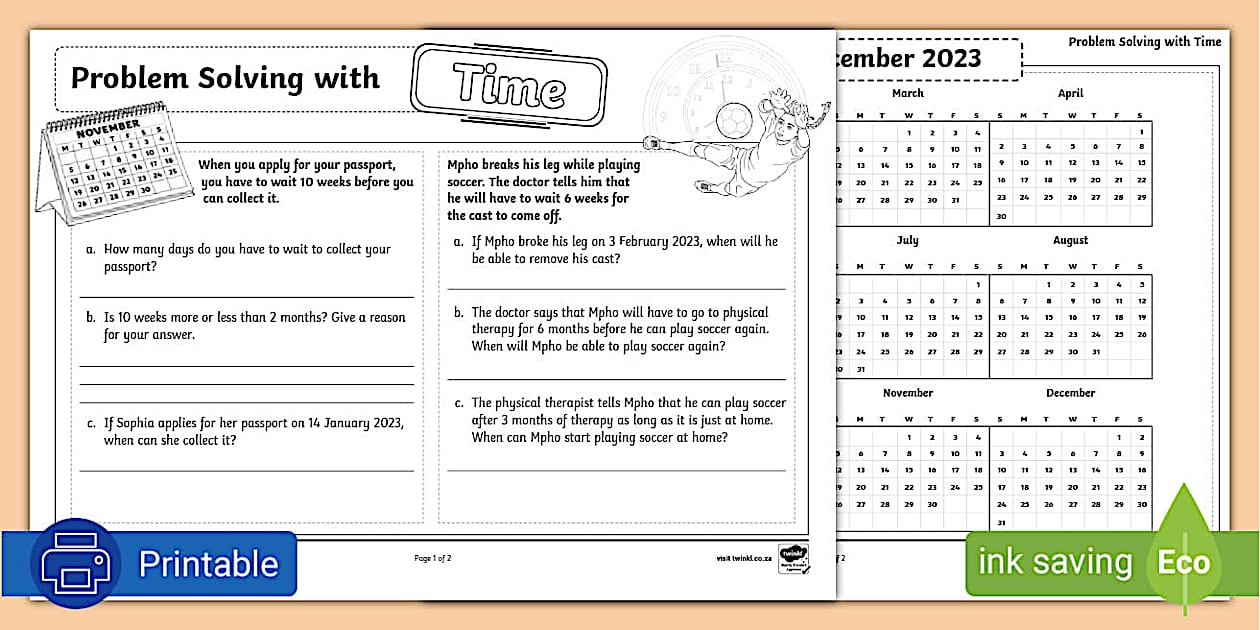 Time Word Problems I Resource I Twinkl ZA (teacher made)