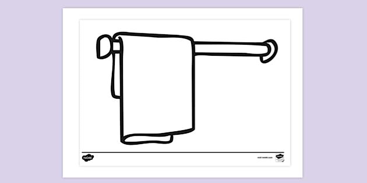 Towel Rack Colouring Sheet | Colouring Sheets | Twinkl