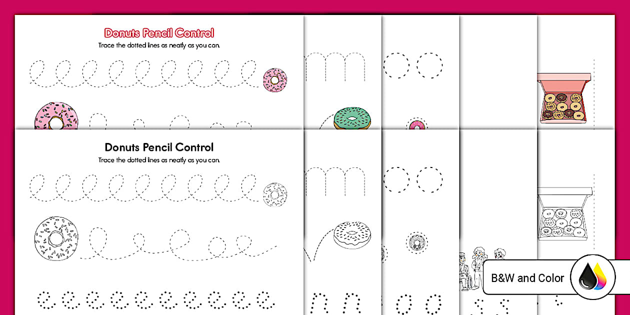 Donuts Pencil Control Tracing Worksheet (teacher made)