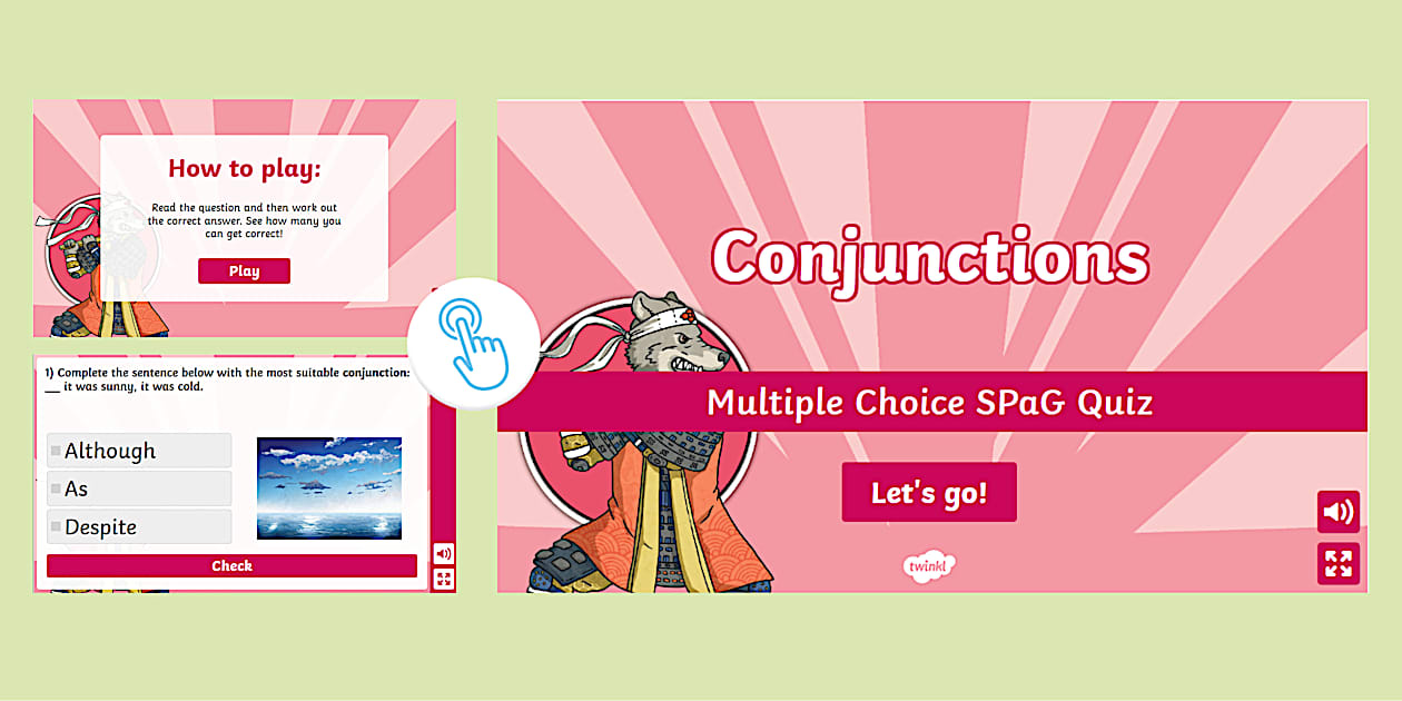 Conjunction Game - Multiple Choice SPaG Game - KS2 Revision