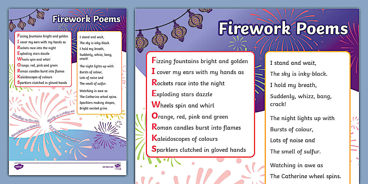 KS1 Firework Poems Examples (ティーチャーメイド)