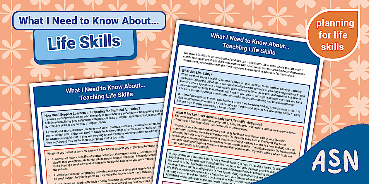 What I Need to Know About... Teaching Life Skills
