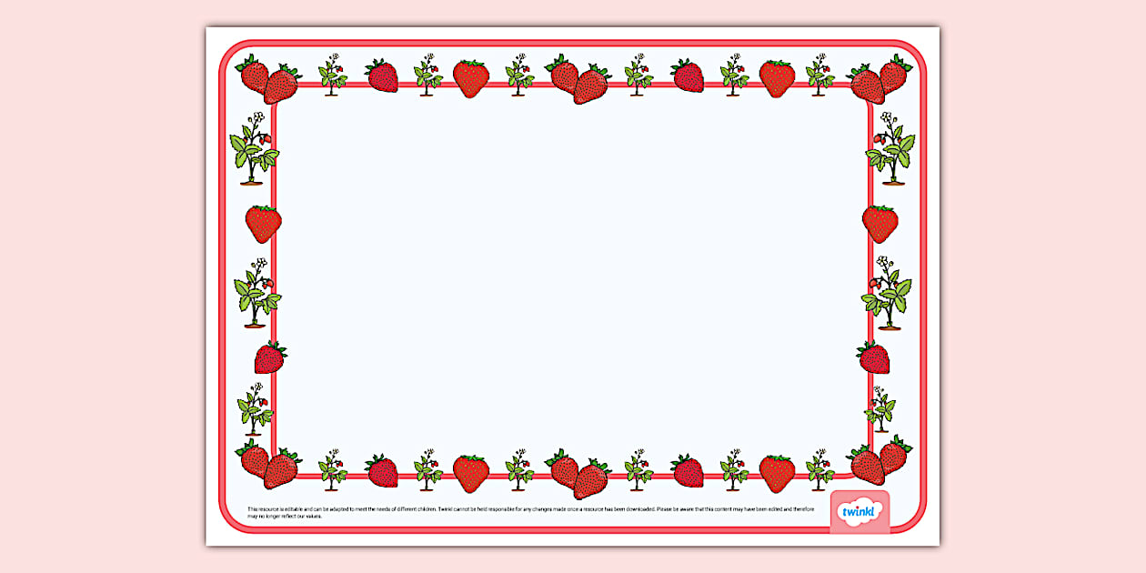 Strawberry-Themed Editable Poster (teacher made) - Twinkl