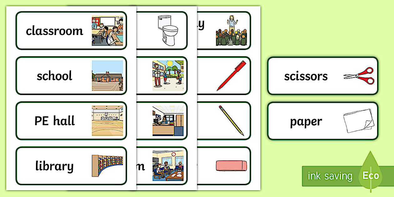 The School Aistear Role-Play Word Cards (teacher made)