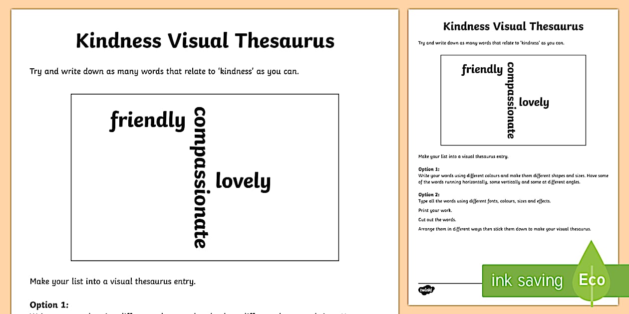 Kindness Visual Thesaurus Activity - Twinkl