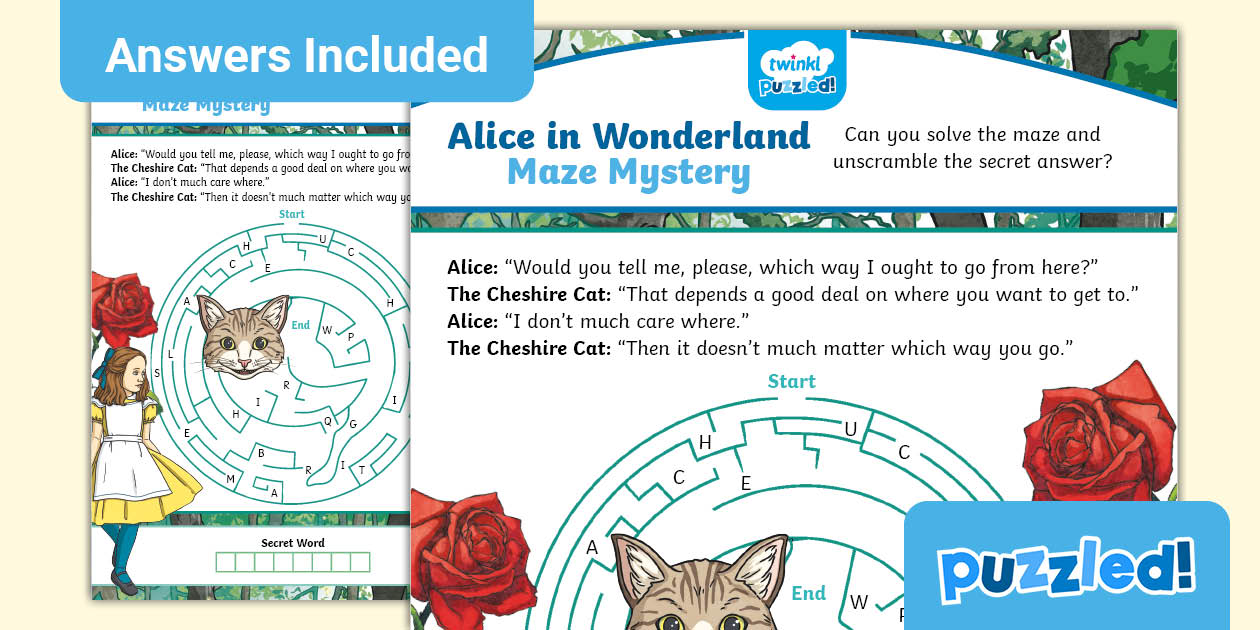 Alice in Wonderland Maze Mystery | Twinkl Puzzled