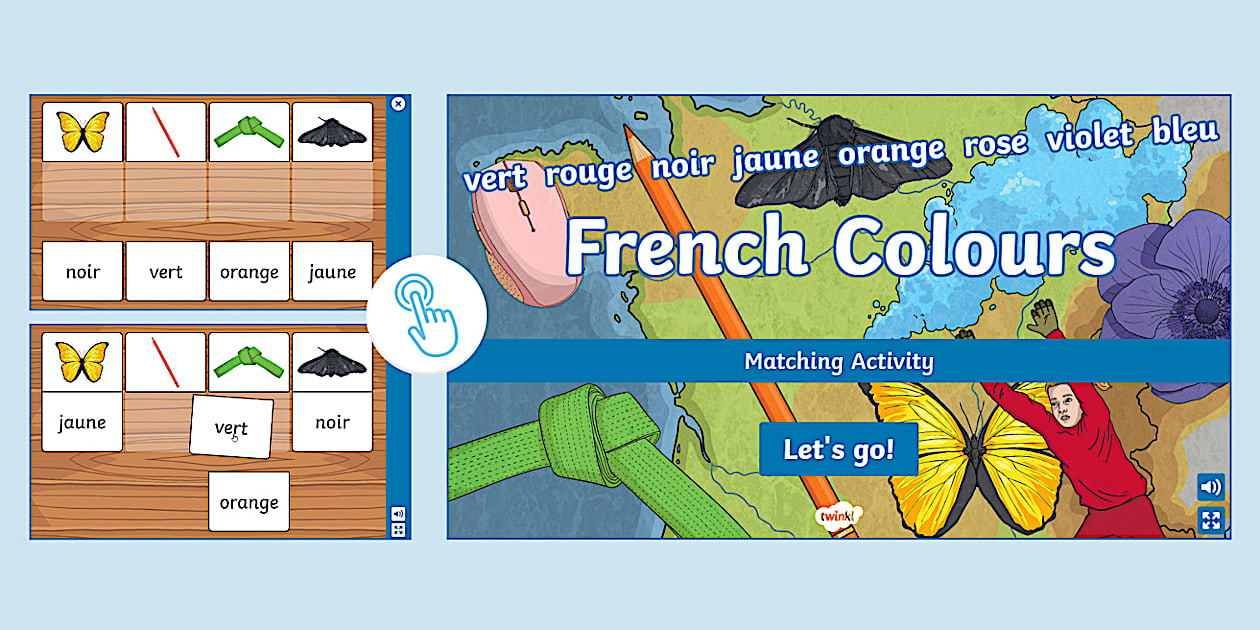 👉 French Colours Interactive Matching Activity - Twinkl