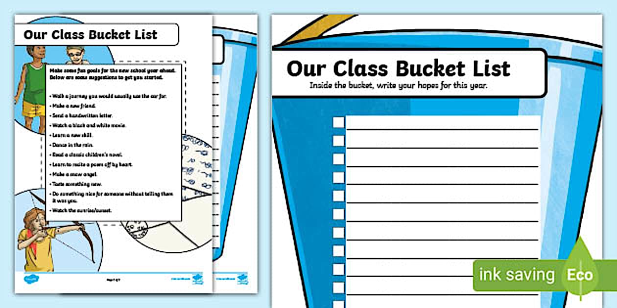 Make a Bucket List - Our Class Bucket List - CfE - Twinkl