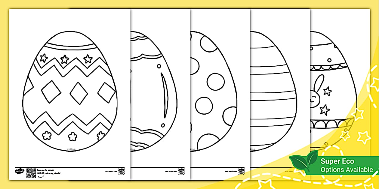 Easter Egg Template Printable Colouring Sheets - Twinkl