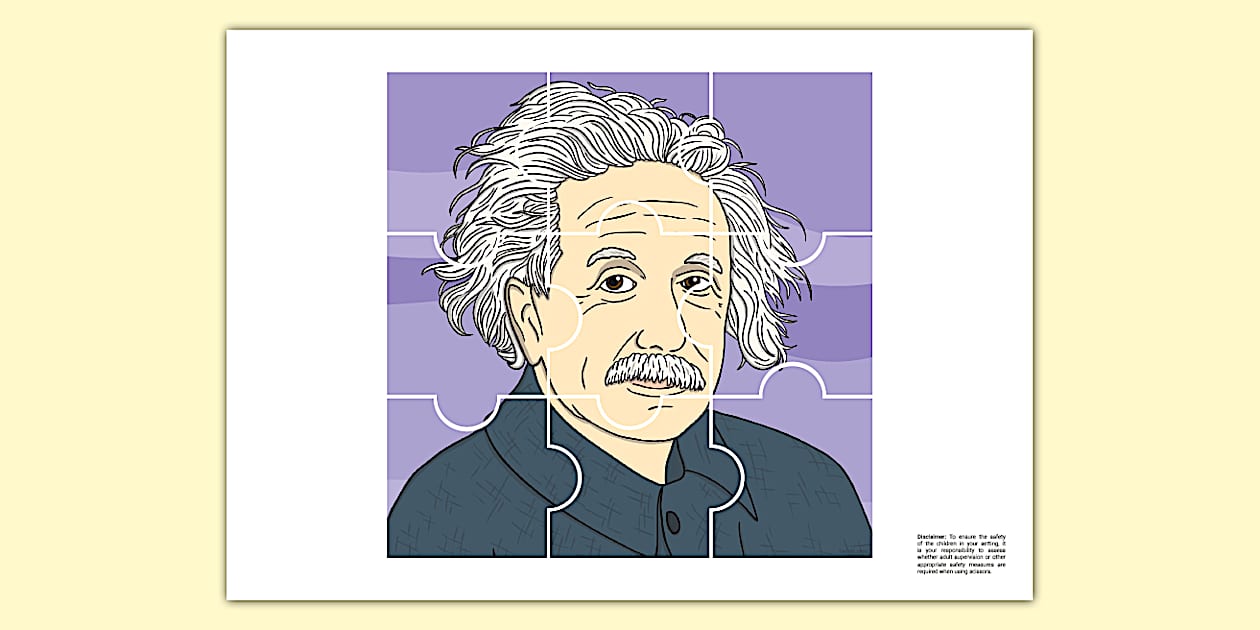 Albert Einstein Jigsaw Puzzle (Teacher-Made) - Twinkl