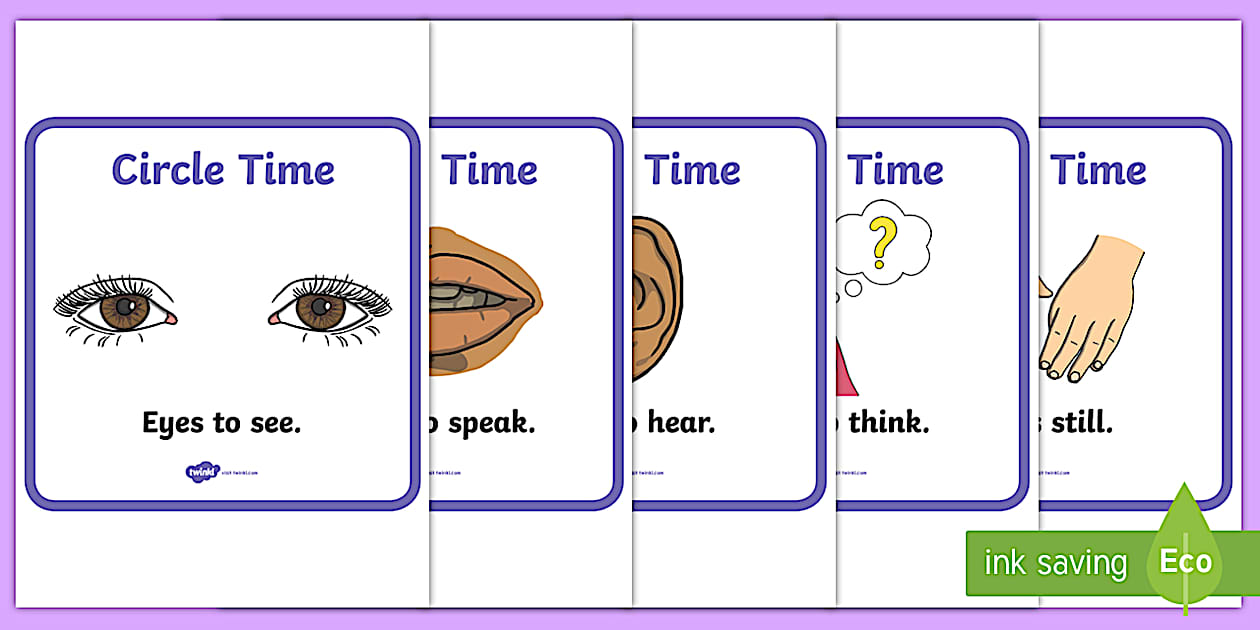 👉 Circle Time Rules Square Display Posters (teacher made)