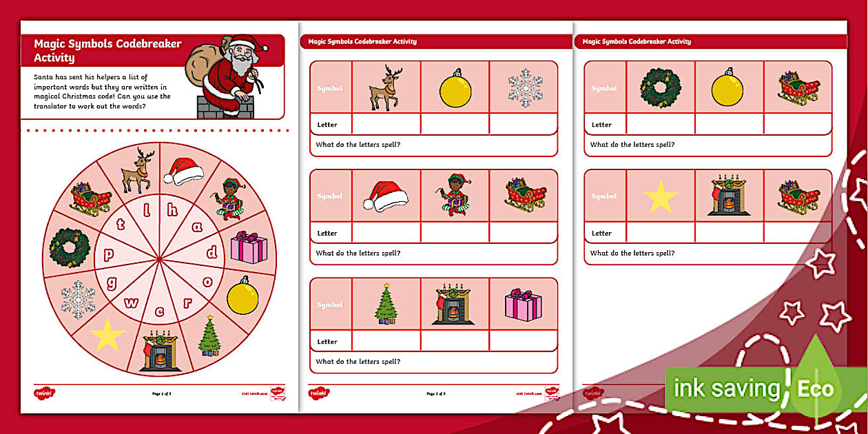 Christmas Codebreakers Activity (teacher made) - Twinkl