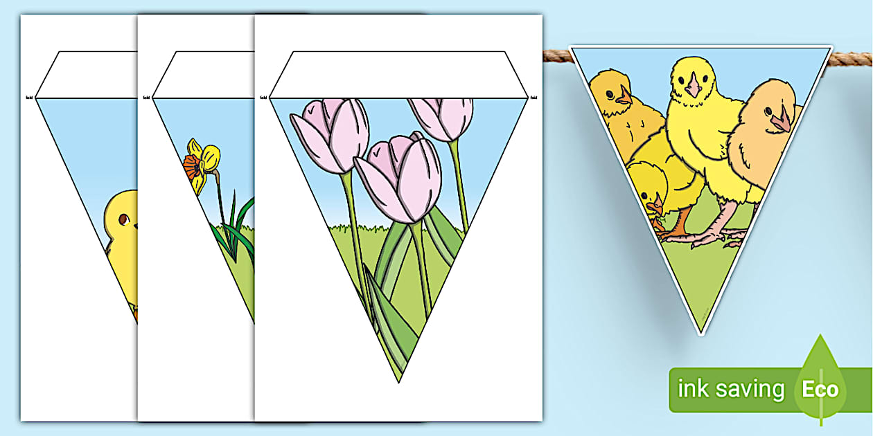 Spring-Themed Bunting (teacher made) - Twinkl