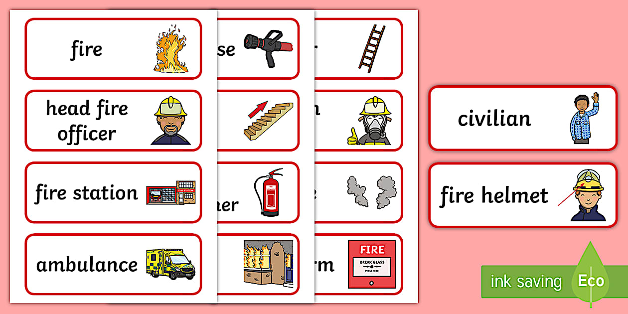 The Fire Station Aistear Word Cards (teacher made) - Twinkl