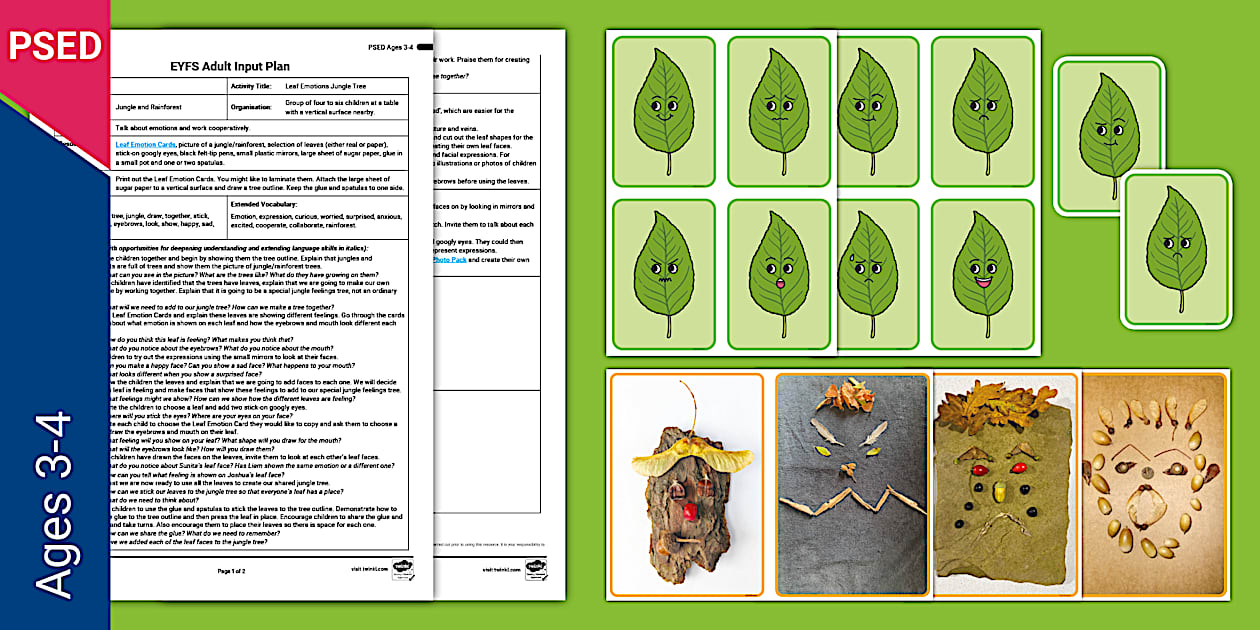 EYFS Leaf Emotions Jungle Tree Adult Input Planning Pack