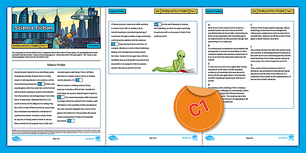 C1 Advanced(CAE) Reading & Use of English P7 Science Fiction