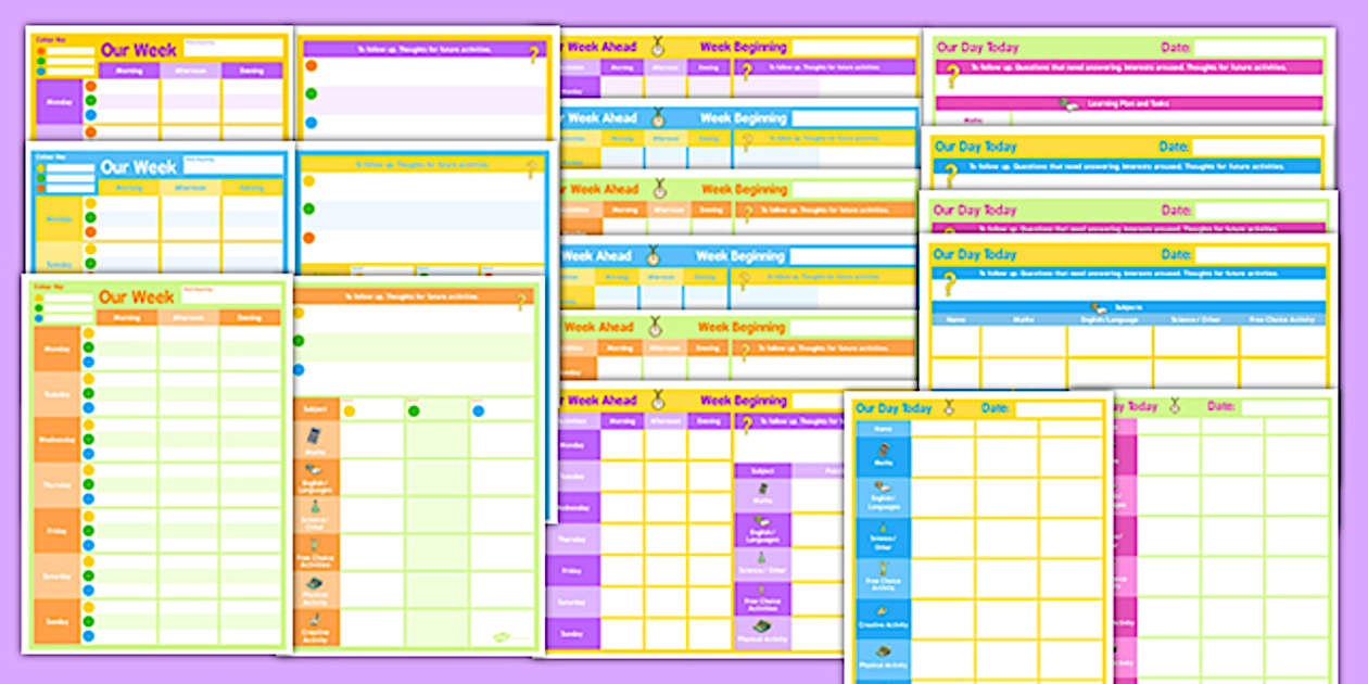 School Closure Home Learning Schedule Templates - Twinkl