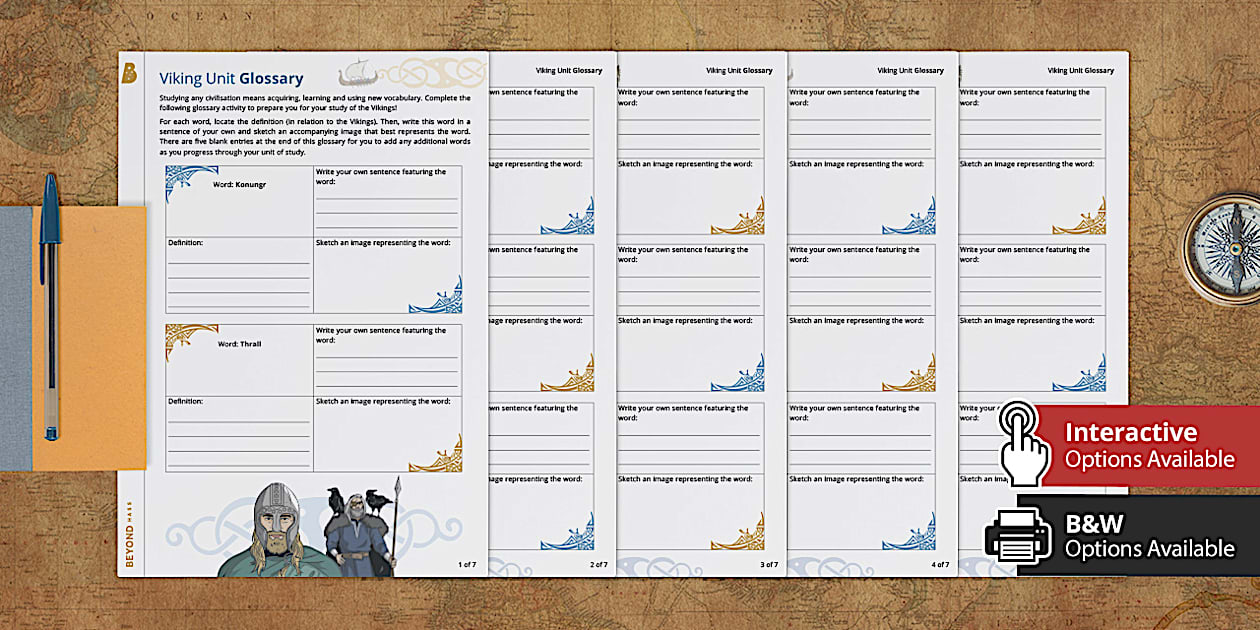Viking Unit Glossary (teacher made) - Twinkl