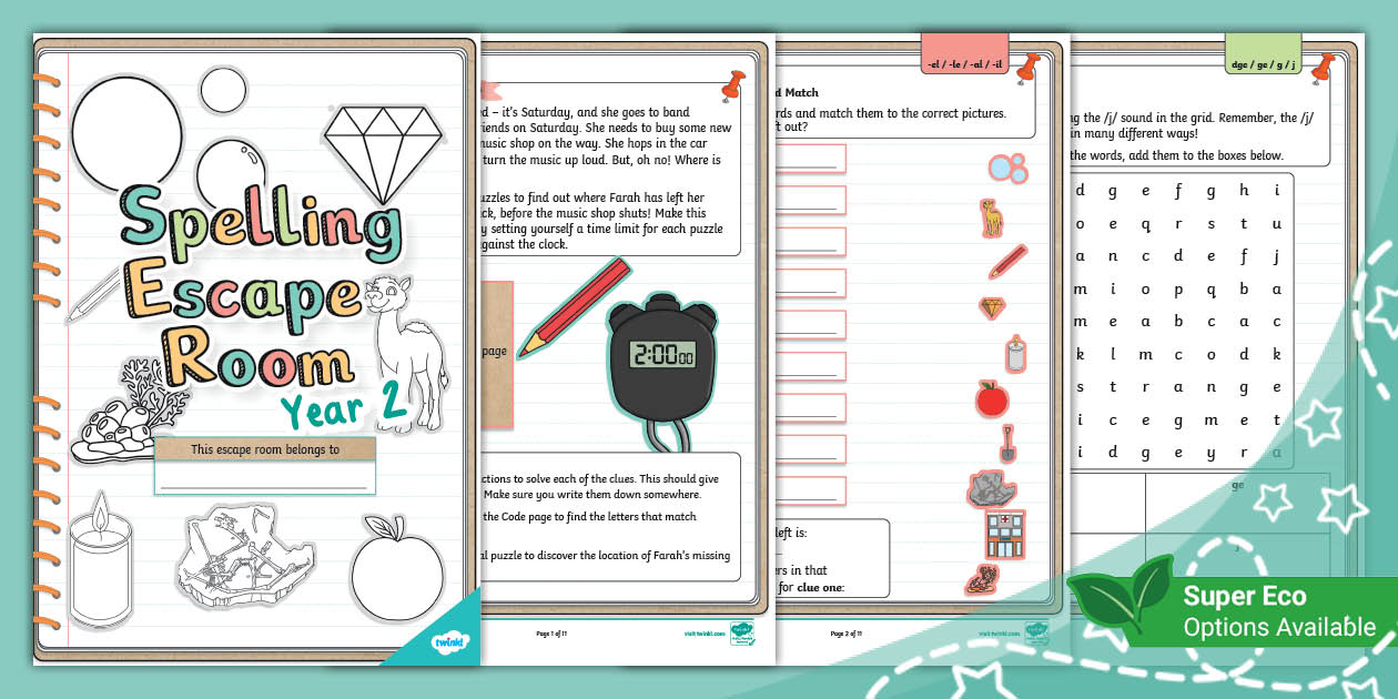 Year 2 Spelling Escape Room