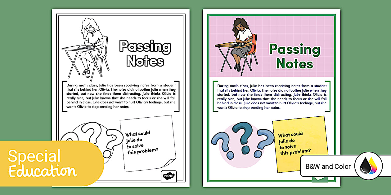 Distractions Social Story Poster for Special Education