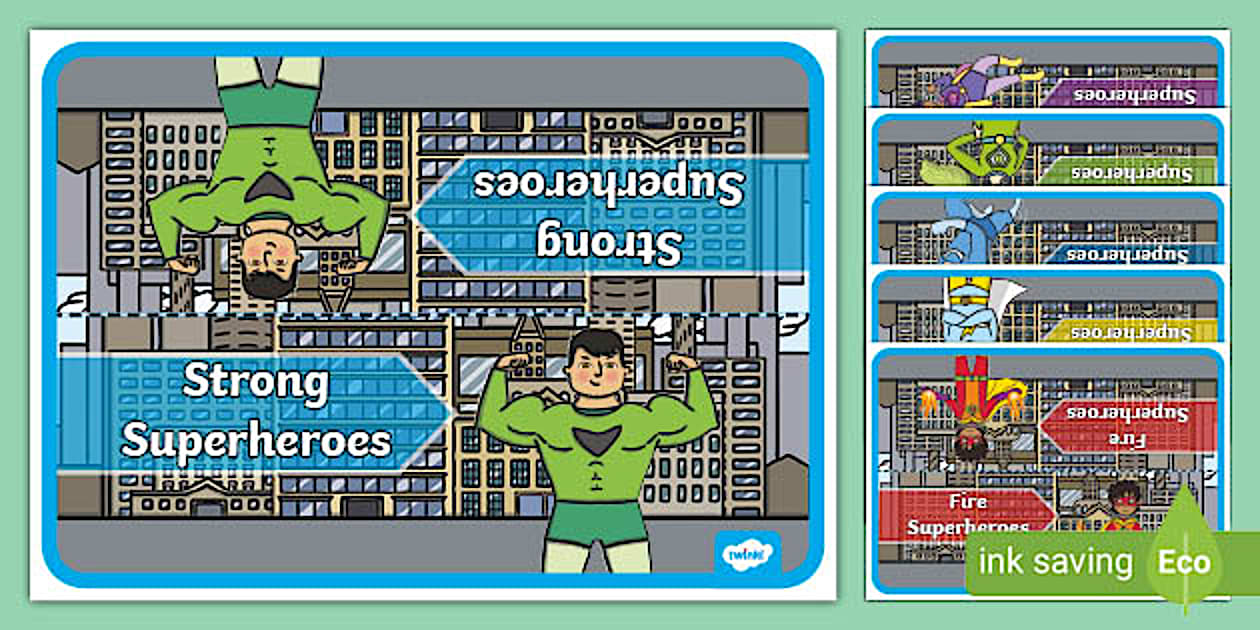 Class Group Table Signs (Superhero) (teacher made) - Twinkl