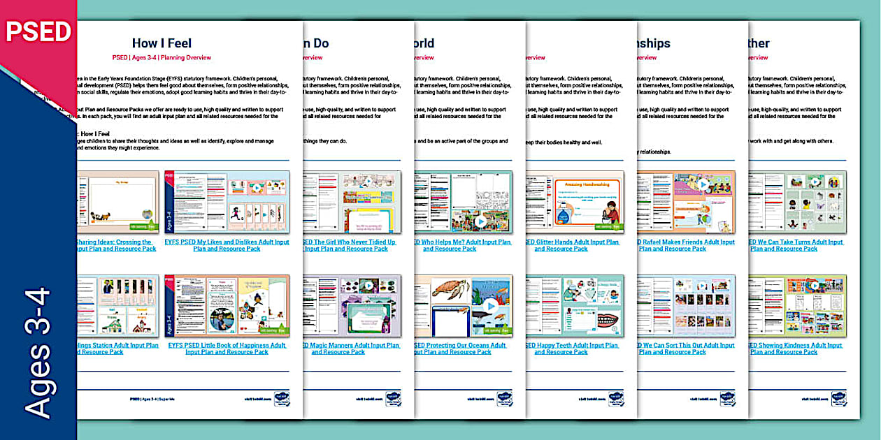 PSED Age 3-4 Planning Overviews (teacher made) - Twinkl