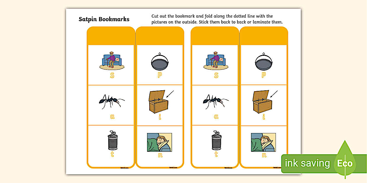 Stage 1 satpin Bookmarks (teacher made) - Twinkl