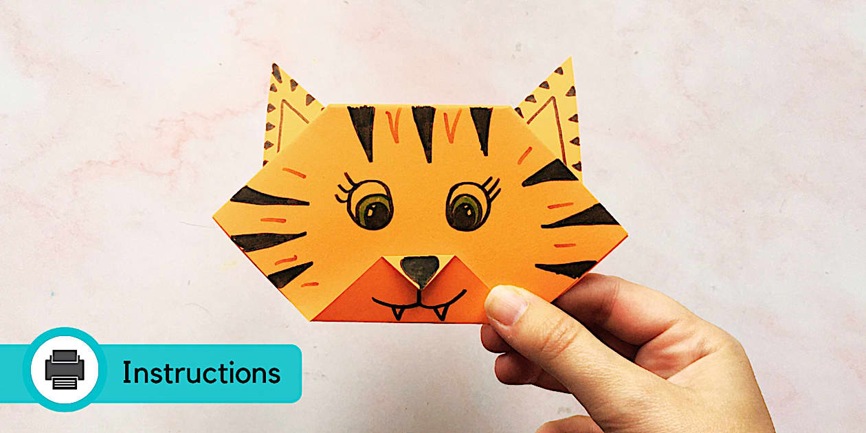 Tiger Origami Easy Craft | Origami For Kids - Twinkl