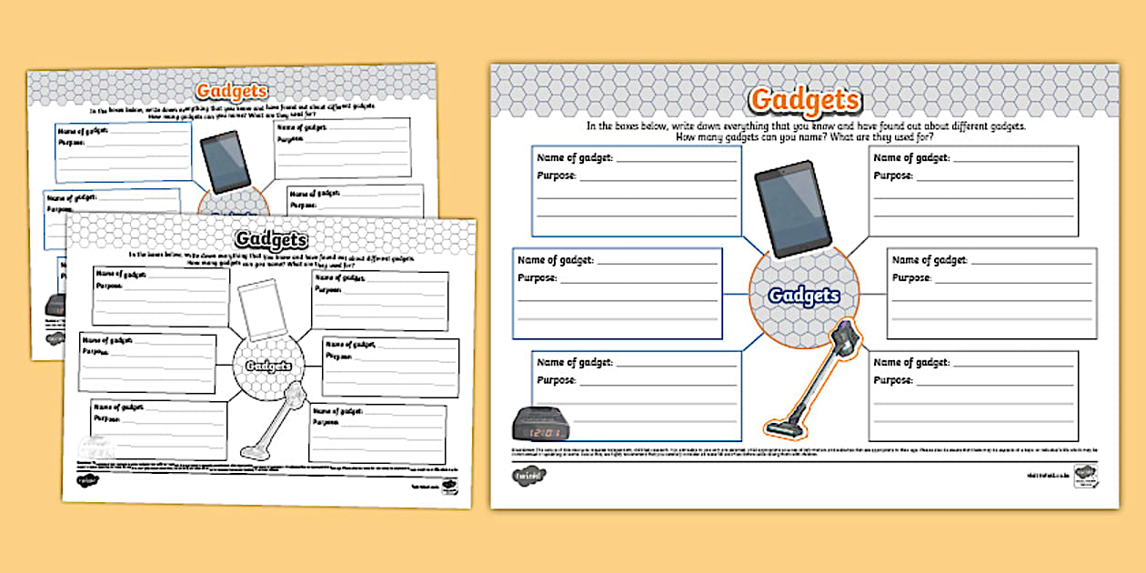 Gadgets Mind Map (teacher made) - Twinkl