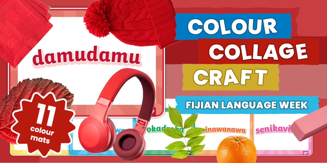 Colour Collage Craft - Fijian Language Week
