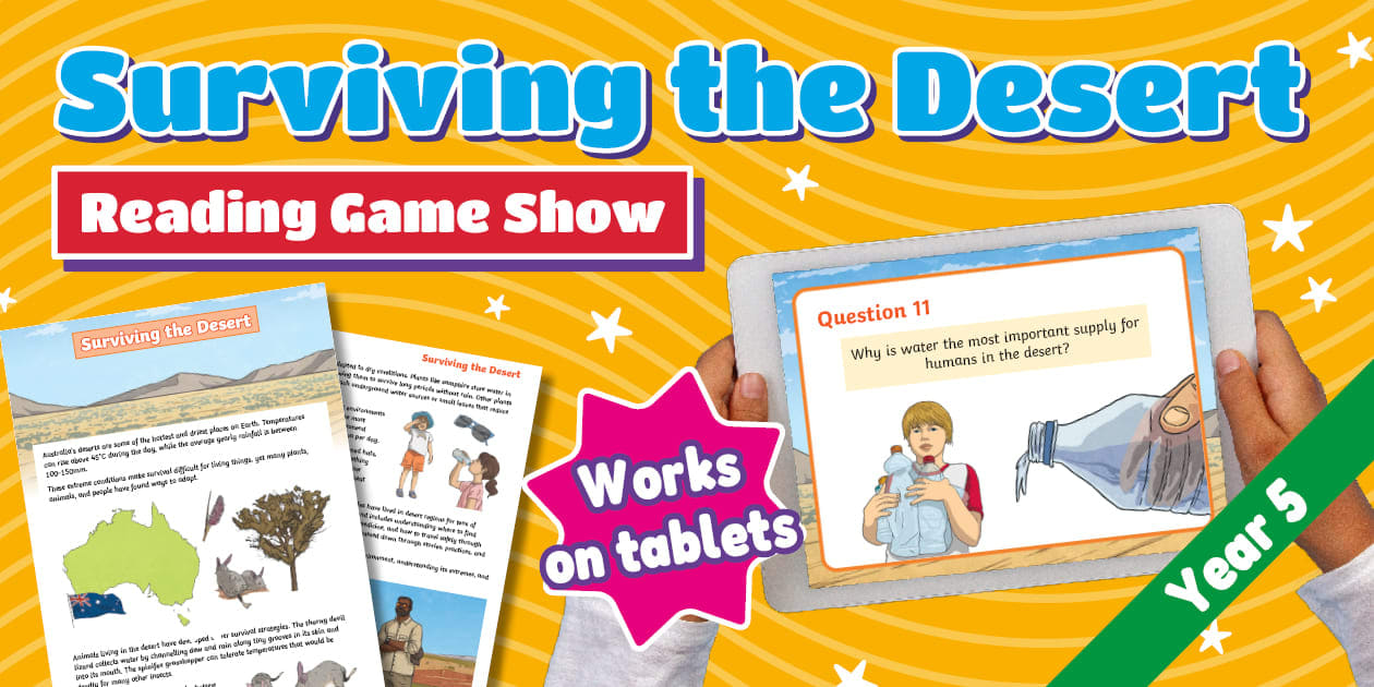 Surviving the Desert Powerpoint - Reading Game Show - Year 5