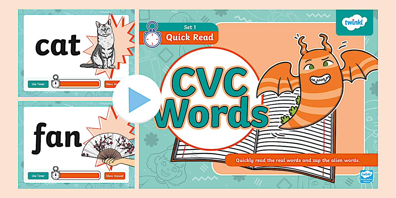 CVC Quick Read Powerpoint Set 1 (teacher made) - Twinkl