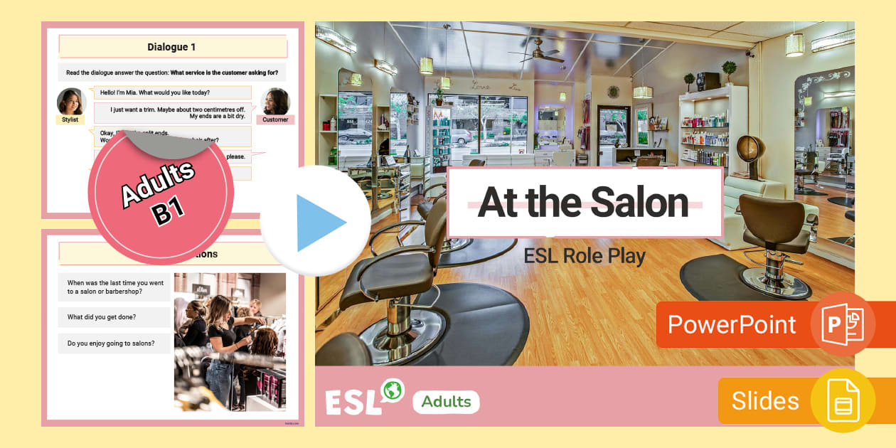 ESL At the Salon Role Play [Adults, B1] (teacher made)