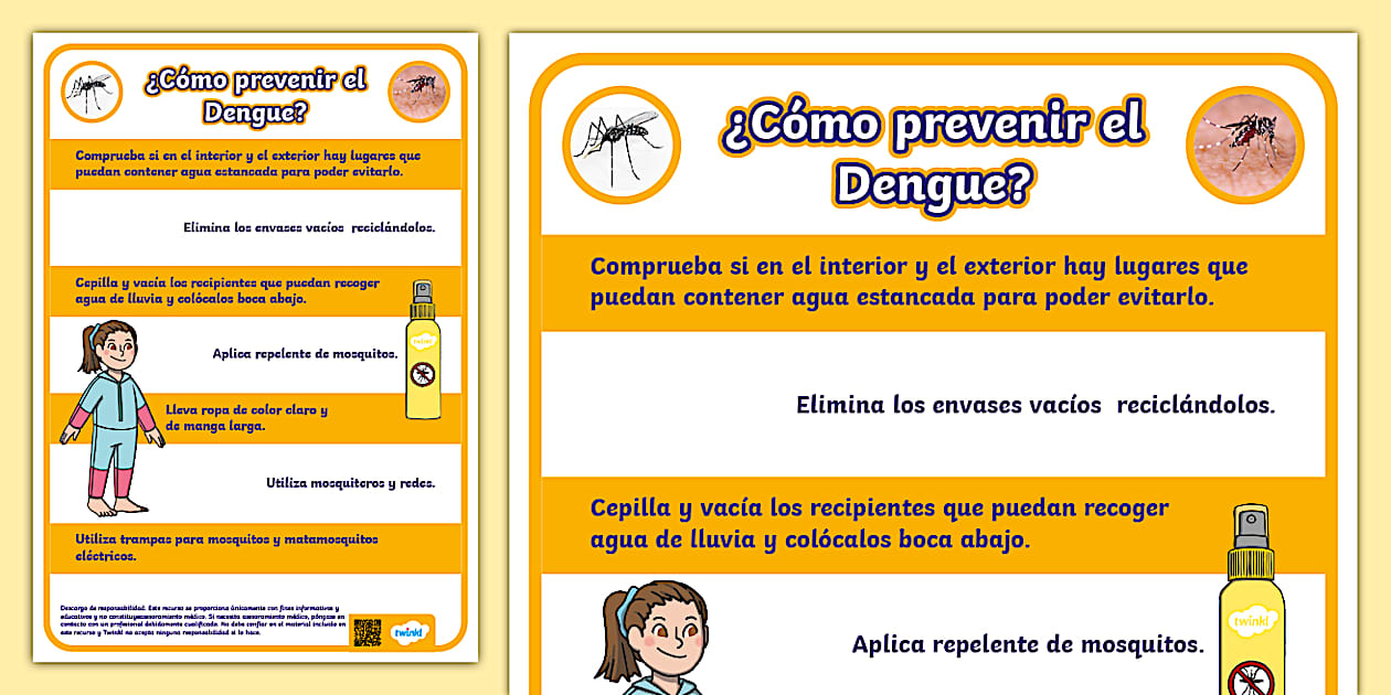 Póster: prevención del Dengue (teacher made) - Twinkl