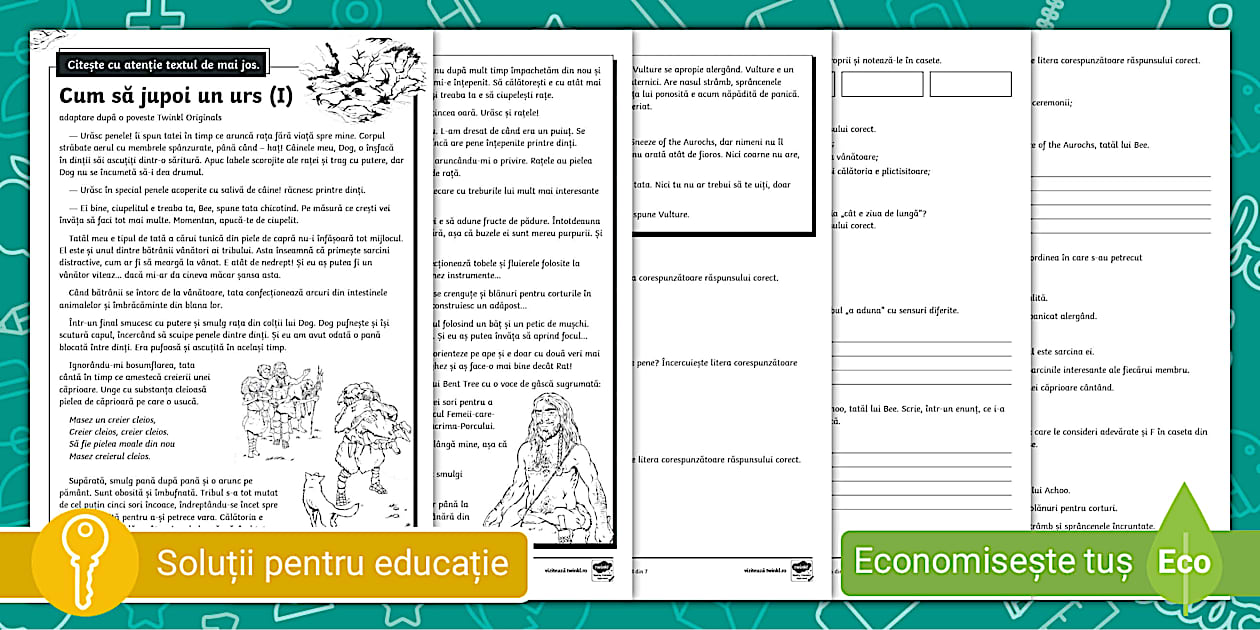 Clasa 4 Pregătire EN LLR – Fișe de exersare pentru octombrie