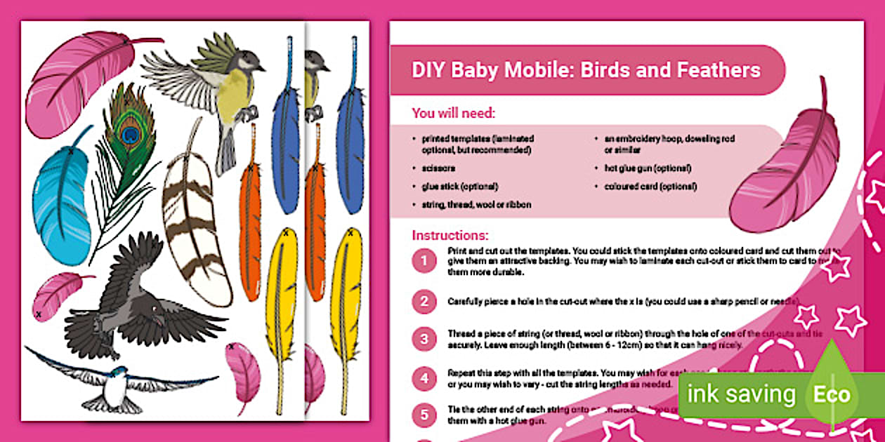 FREE! - DIY Baby Mobile: Birds (Teacher-Made) - Twinkl