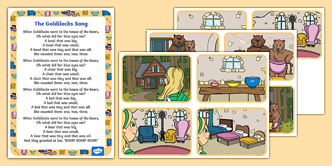 Goldilocks Song Picture Cards and Lyrics Poster | Twinkl