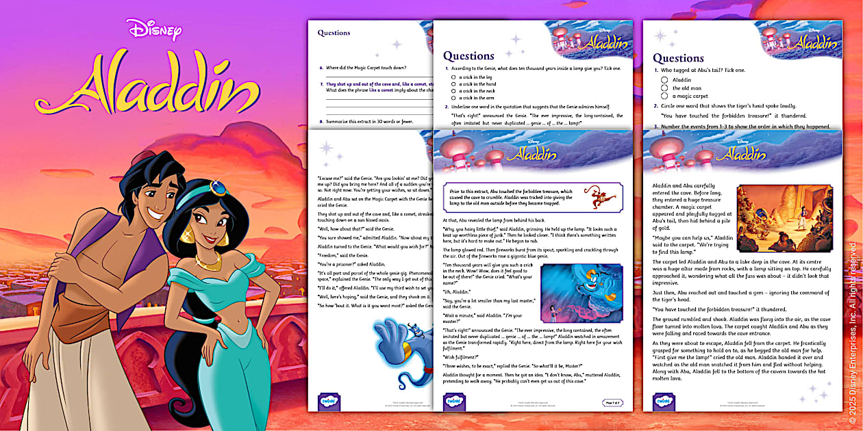 Aladdin: Reading Comprehension Pack