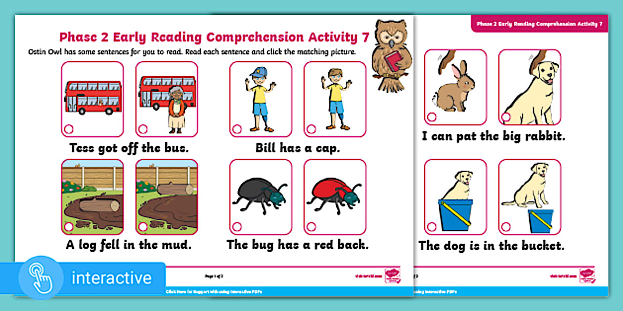 Interactive PDF: Phase 2 Early Reading Comprehension Activity 7
