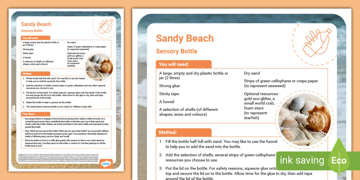 Sandy Beach Sensory Bottle | Twinkl (teacher made) - Twinkl