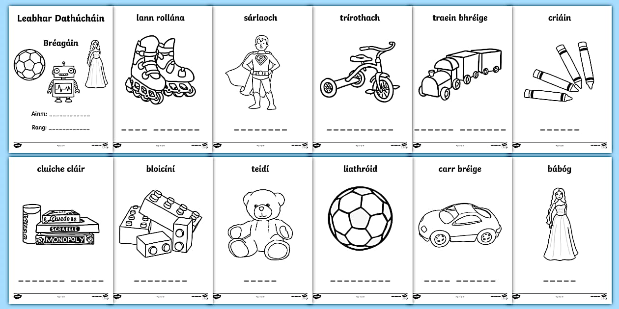 Hobbies Colouring Pages | Bréagáin Themed Resources
