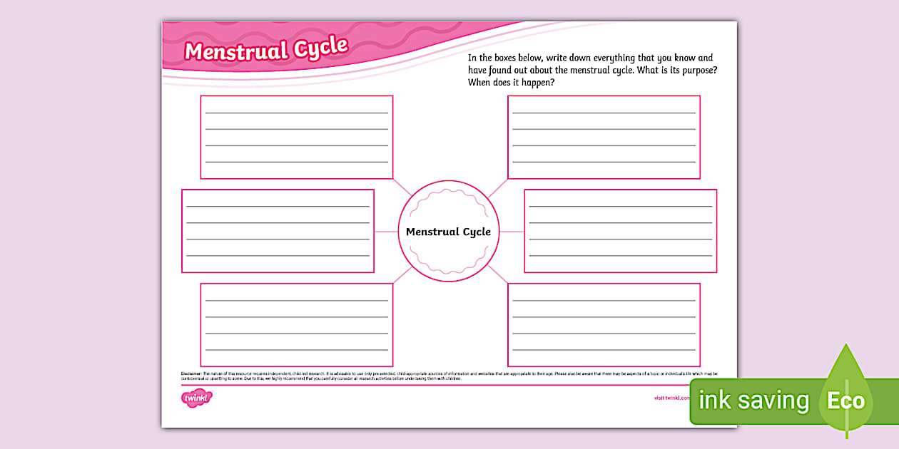Menstrual Cycle Mind Map (Hecho por educadores) - Twinkl