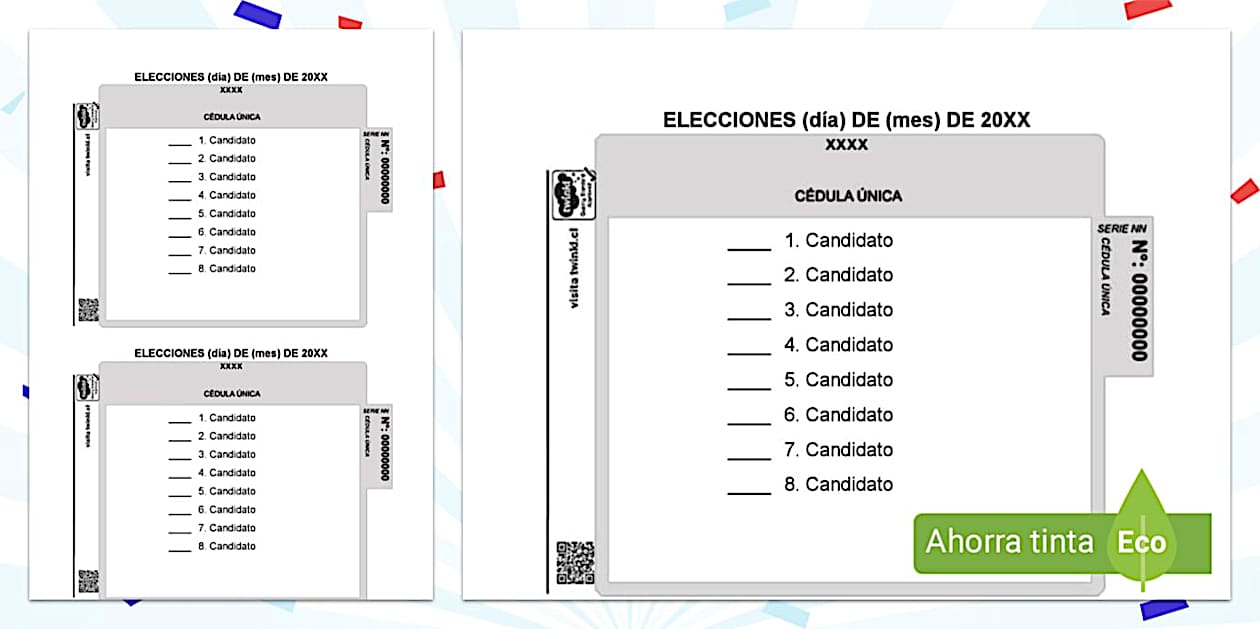 Plantilla de Voto personalizable para Chile - Twinkl