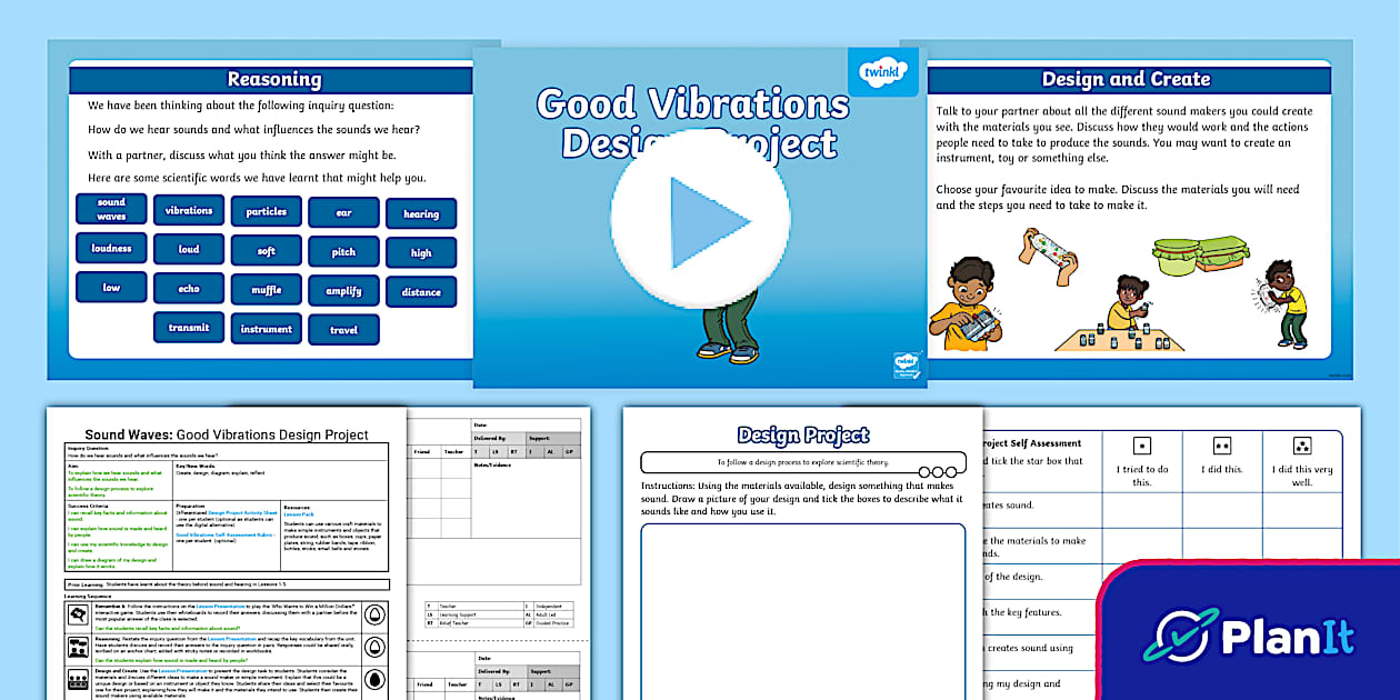 Year 2 Science Sound Waves Lesson 6 Good Vibrations Design Project